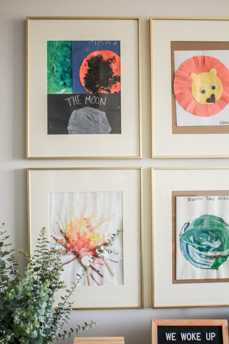 Gallery Wall for Preschool Artwork | Lilies and Loafers