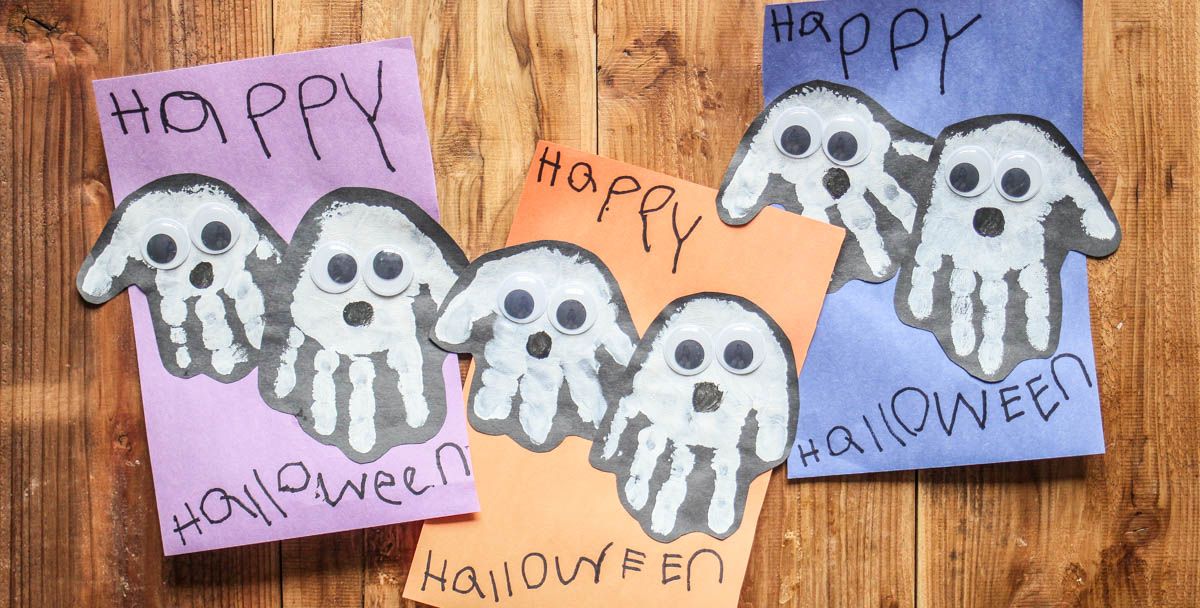 Ghost Handprint Halloween Cards | Lilies and Loafers