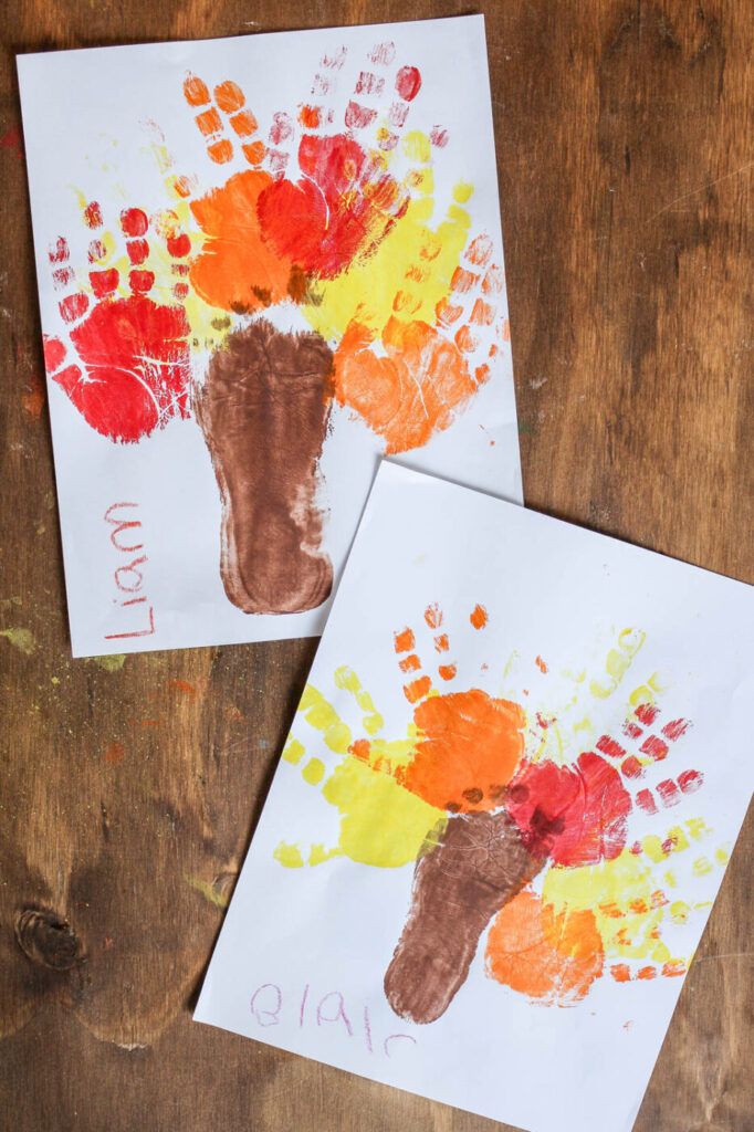 Autumn Handprint Craft Two Ways! (aka handprint turkey) | Lilies and ...
